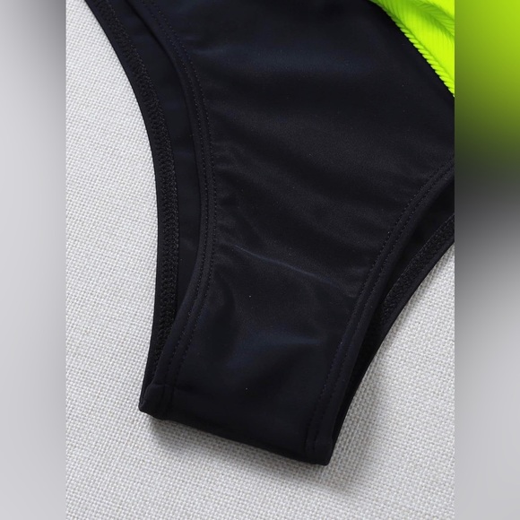 Swim | Lime Green And Black Bathing Suit New With Tags | Poshmark